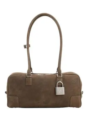 Loewe Amazona 31 Cropped Bag In Garnet Nubuck - Brown