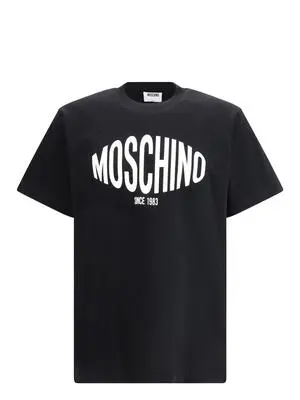 Moschino Logo Printed T-shirt - Black