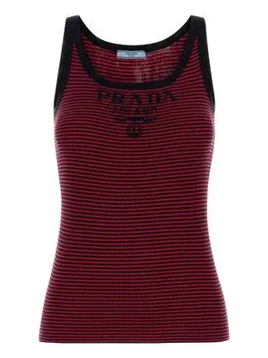 Prada Embroidered Silk Tank Top - Multicolor