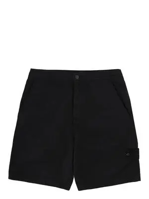 Stone Island Cotton Cargo Shorts With Logo Patch - Black