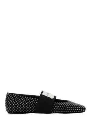 Givenchy Embellished Suede Ballerinas - Black