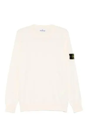 Stone Island Cotton Crewneck Sweater With Logo Patch - Multicolor