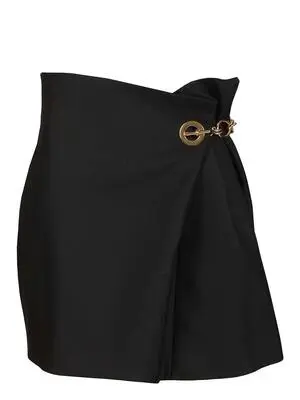 Celine Mohair Wool Shorts With Engraved Curb Detail - Black