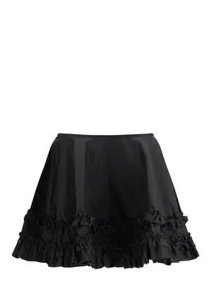 GANNI Duchesse Nylon Mini Frill Skirt - Black