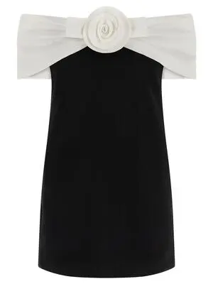 SELF-PORTRAIT Off-the-shoulder Crêpe Flower Mini Dress - Multicolor