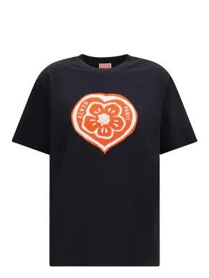 Kenzo Boke Heart Graphic Print Cotton T-shirt - Black