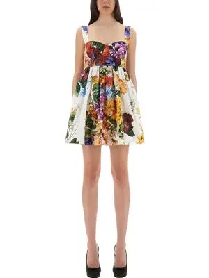 Dolce & Gabbana Bouquet Print Poplin Dress - Multicolor
