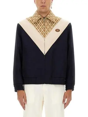Valentino Garavani Wool Bomber Jacket With Print - Multicolor
