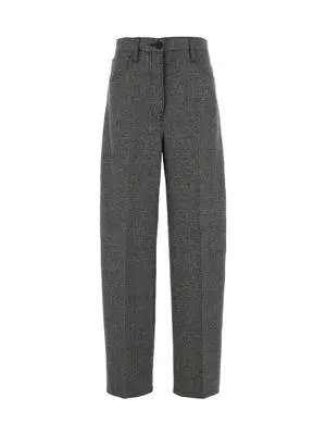 Prada PRADA Embroidered Glencheck Pant Multicolor