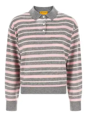 GUEST IN RESIDENCE GUEST IN RESIDENCE Collegiate Stripe Cashmere Polo Sweater