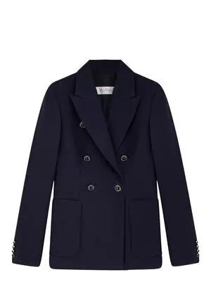 Max Mara Virgin Wool Double-breasted Blazer - Multicolor