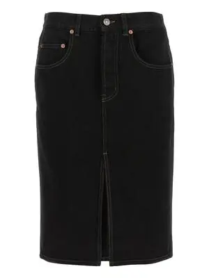 Saint Laurent Midi Pencil Skirt - Black