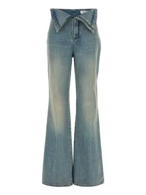 Alexander McQueen Wide Leg Denim Jeans - Blue