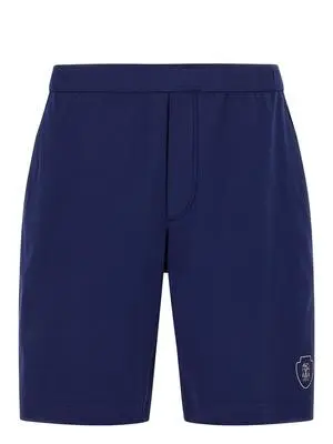 Brunello Cucinelli Interlock Cotton Bermuda Shorts - Blue