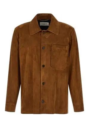 Saint Laurent Suede Overshirt - Brown