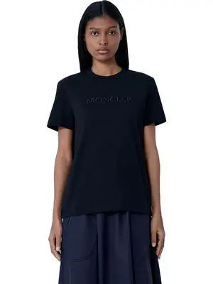 Moncler Logo Motif Cotton Jersey T-shirt - Black