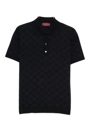 Gucci Gg Cotton And Silk Polo Shirt - Multicolor