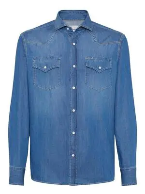 Brunello Cucinelli Shirts - Blue