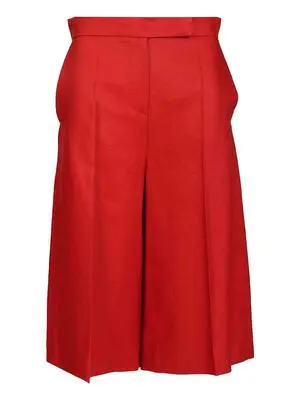 Max Mara Linen Twill Bermuda Shorts - Red