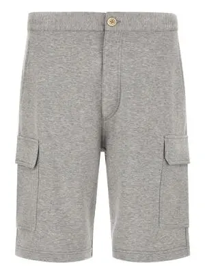 Brunello Cucinelli BRUNELLO CUCINELLI Cotton, Cashmere, And Silk Blend Cargo Bermuda Shorts Gray