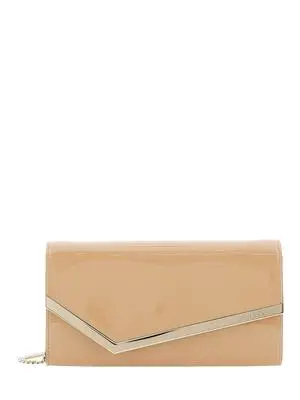 JIMMY CHOO JIMMY CHOO Patent Leather Emmie Clutch With Chain Strap