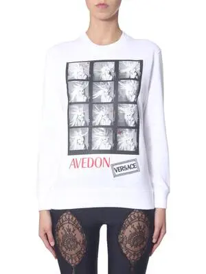 Versace Crewneck Sweatshirt With Graphic Print - White