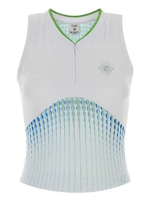 Casablanca Stretch Jersey Top With Polka Dot Print - Multicolor