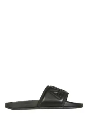 AMBUSH Padded Leather Slide Sandals - Black