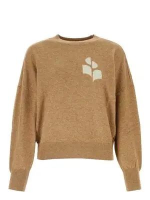 Isabel Marant Étoile ISABEL MARANT ETOILE Melange Biscuit Cotton Blend Oversize Marisans Sweater Brown