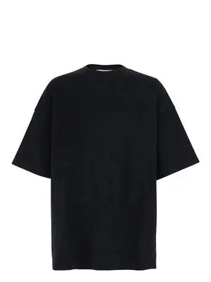 Fear Of God Black Crew Neck T-shirt With Tone-on-tone Logo Lettering Embroidery On The Front In Cotton For - Multicolor