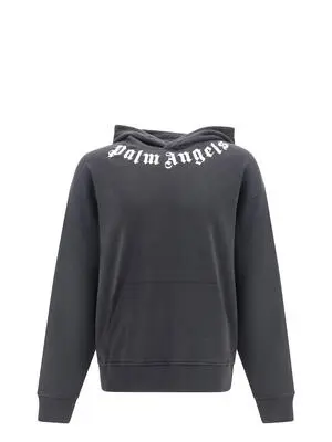 Palm Angels Neck Logo Hoodie - Black