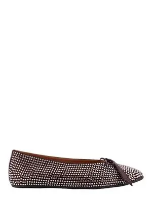 Attico Kali Rhinestone Ballerinas - Brown