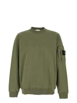 Stone Island Sweatshirt With Logo Patch - Green