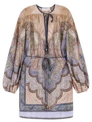 Zimmermann Wanderlust Tunic Silk Mini Dress - Multicolor