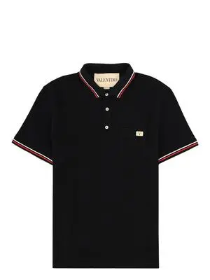 Valentino Garavani Polo Con Patch Logo - Black