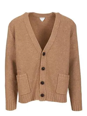 BOTTEGA VENETA Bottega Veneta Fine Merino Wool Cardigan With Intrecciato Leather Buttons