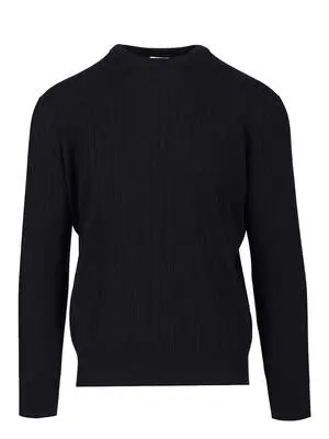 Bottega Veneta Ribbed Wool Crew Neck Sweater - Blue