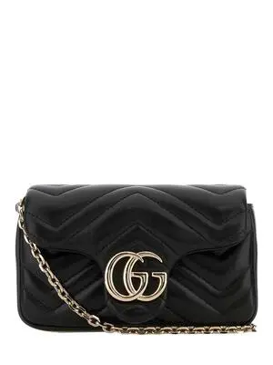 GUCCI GUCCI Leather Mini GG Marmont Shoulder Bag