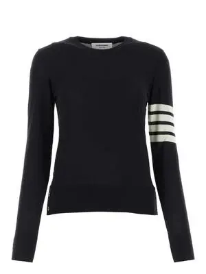 Thom Browne Midnight Wool Pullover Sweater - Blue