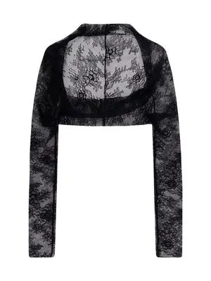 Alberta Ferretti Black Lace Top - Multicolor