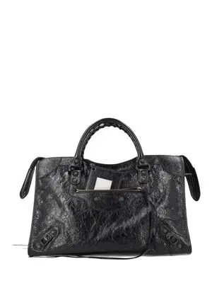Balenciaga Leather Medium Top Handle Bag - Black