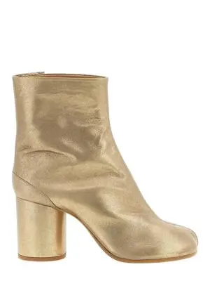 MAISON MARGIELA Tabi Ankle Boots In Metallic Leather - Gold