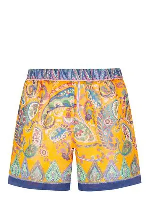 Etro Printed Ramie Shorts - Multicolor