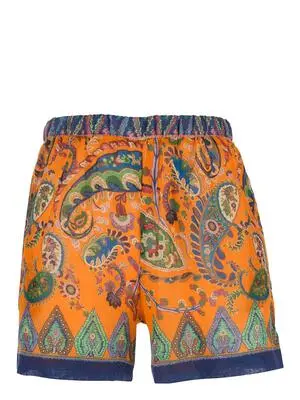 Etro Printed Ramie Shorts - Multicolor