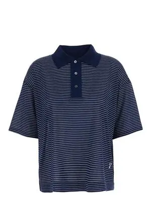 AMI Paris AMI PARIS Cotton Polo Shirt With Striped Motif Multicolor