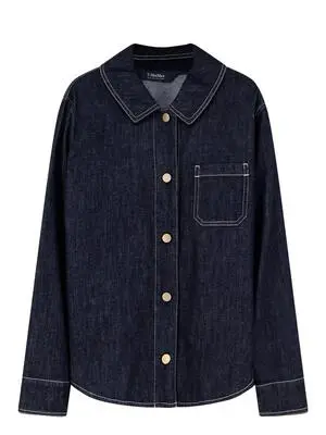 Max Mara Denim Shirt With Classic Collar - Multicolor