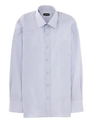TOM FORD Shirt With Classic Collar - Blue