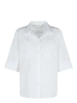 P.a.r.o.s.h Cotton Shirt With Embellished Pockets - White