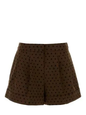 FENDI FENDI Printed Stretch Wool Blend Shorts