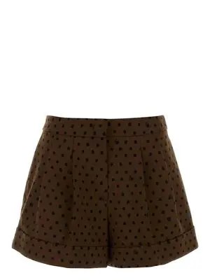 Fendi FENDI Printed Stretch Wool Blend Shorts Multicolor